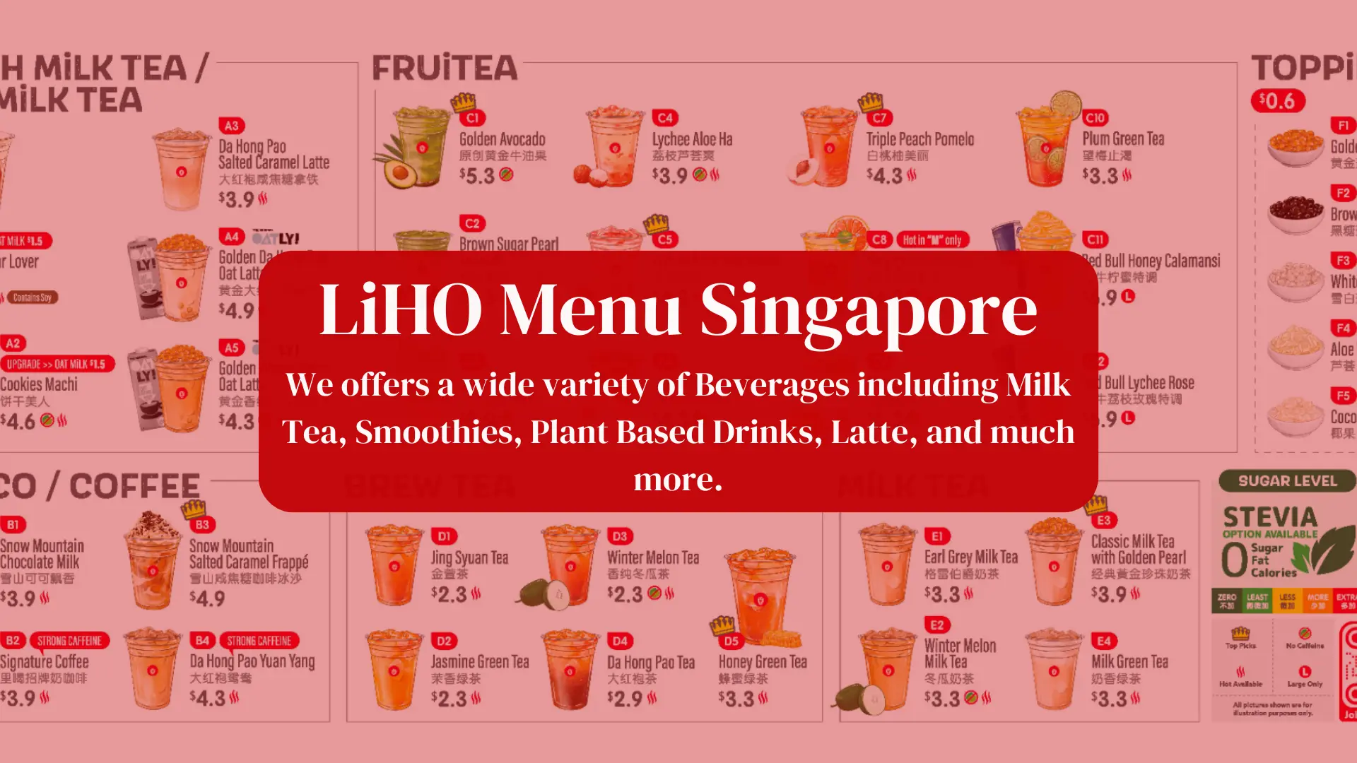 LiHO Menu Singapore | Milk Dark Tea, Hot Drinks Menu 2025